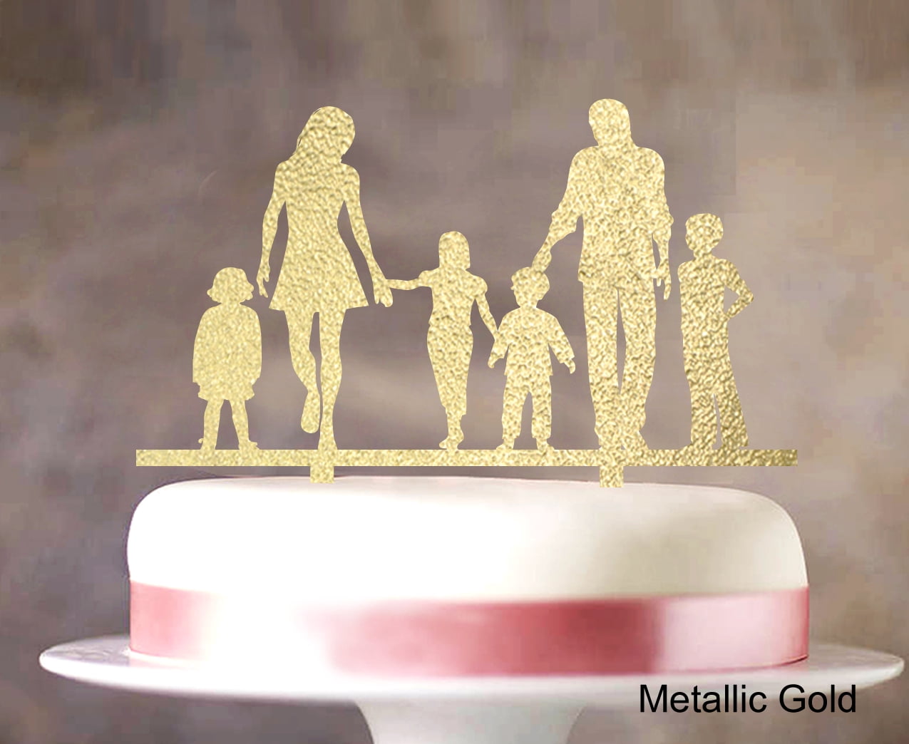 "Custom Family Cake Topper Personalized Silhouette Wedding Cake Topper ...