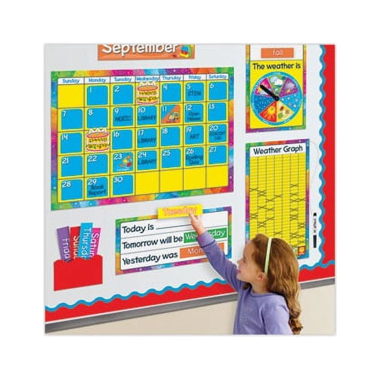 Calendrier De Classe Pastel Rainbow Flip Calendar Bulletin Board Set ...