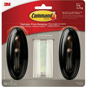 Command Adhesive Sticky Strip Hanger Holders, Brushed Nickel Curtain ...