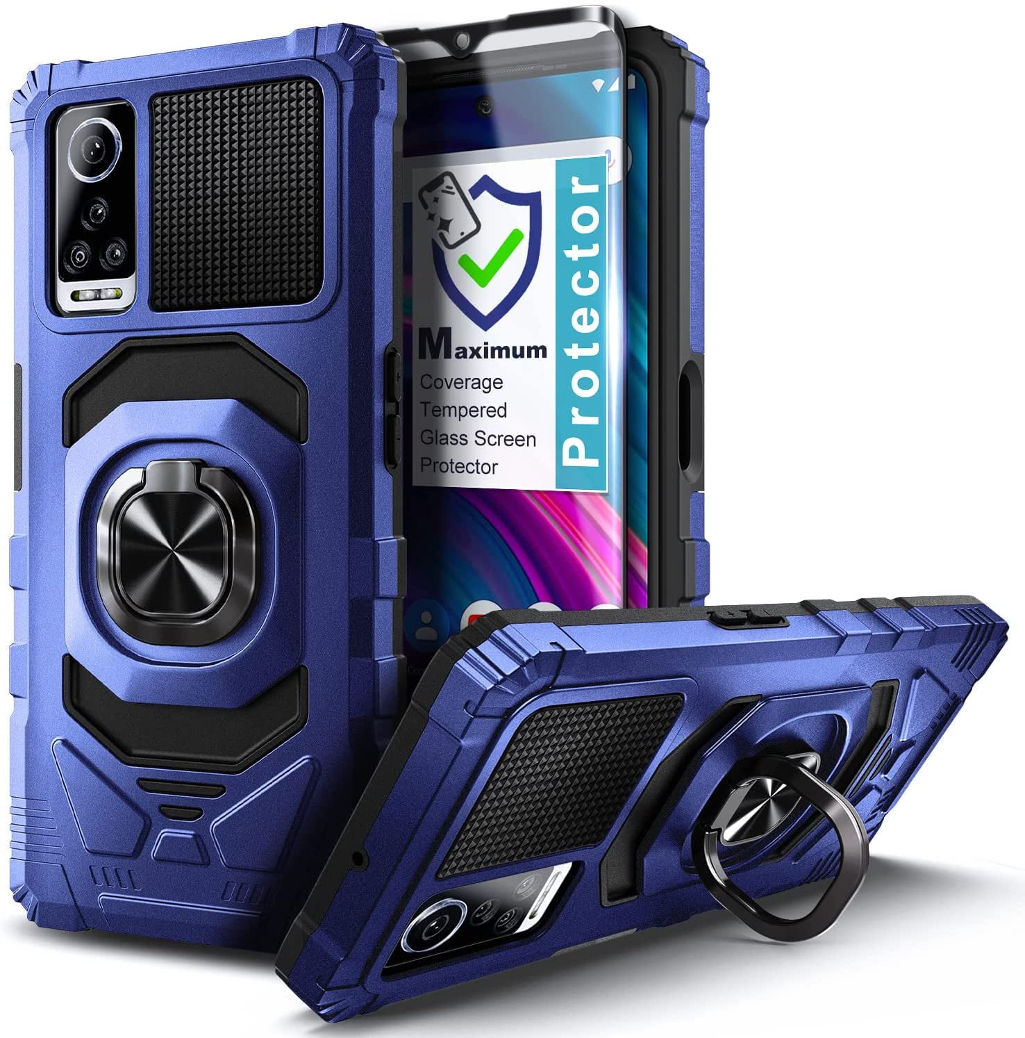 BLU G91 Max Case with Tempered Glass Screen Protector (Full Coverage ...