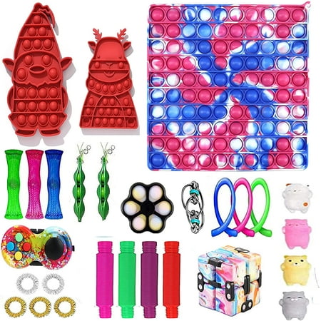 ICHUDAN Cheap Sensory Fidget Toy Set, 27Pcs Anti-Anxiety and Stress Relief Toy Kit Christmas ...