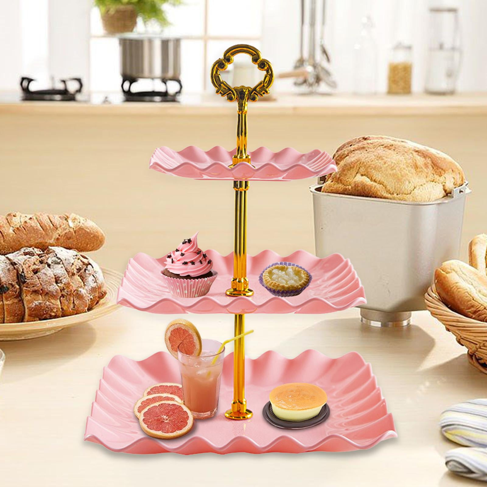 Cupcake Stand Cookie 3 Tier Display Plate Centerpiece Cake Stand Fruits ...
