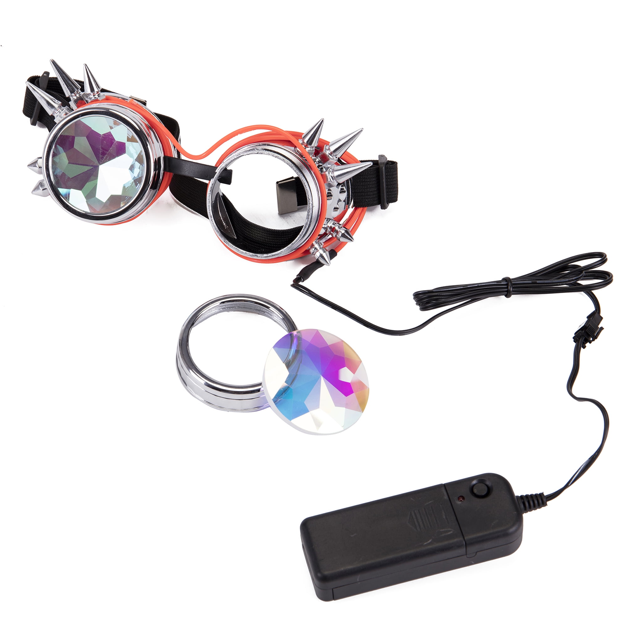 SAYFUT Spikes Victorian Steampunk Goggles Costume Cosplay Light Up ...