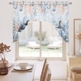 Coastal Thanksgiving Swag Curtain Valance for Windows, Orange Blue Fall ...