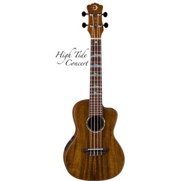 Luna Dolphin Cutaway Maple Top Concert Body Ukulele - Translucent Blue ...