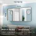 Tetote Large Rectangle Bathroom Vanity Mirror 72x36, Bronze, Horizontal ...