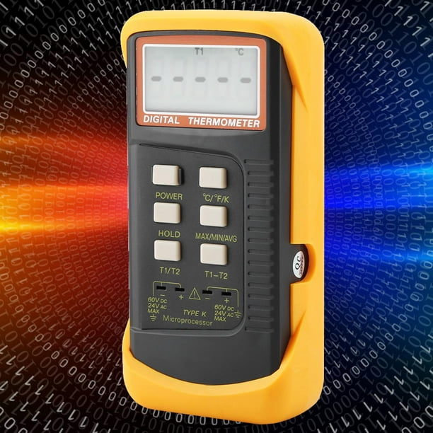 Termómetro termopar digital tipo K 6802II de doble canal, medidor de ...