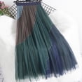 ZToonmas Women's High Waist Color Block Pleated A-Line Midi Skirt ...