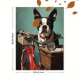 Boston Terrier Riding Bicycle Canvas Print Wall Art for Living Room ...