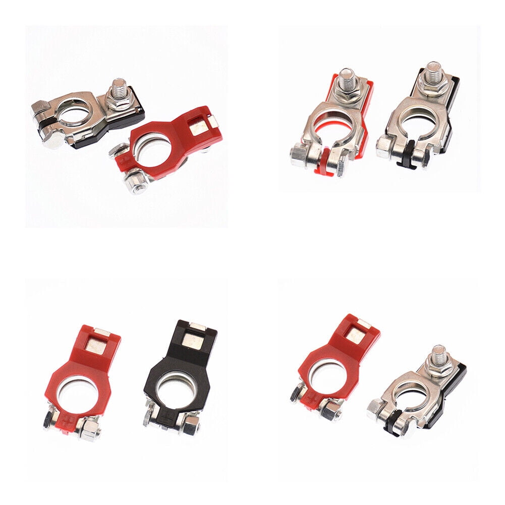 US 2-4 Pcs Universal Battery Terminal Connector Top Positive Negative ...