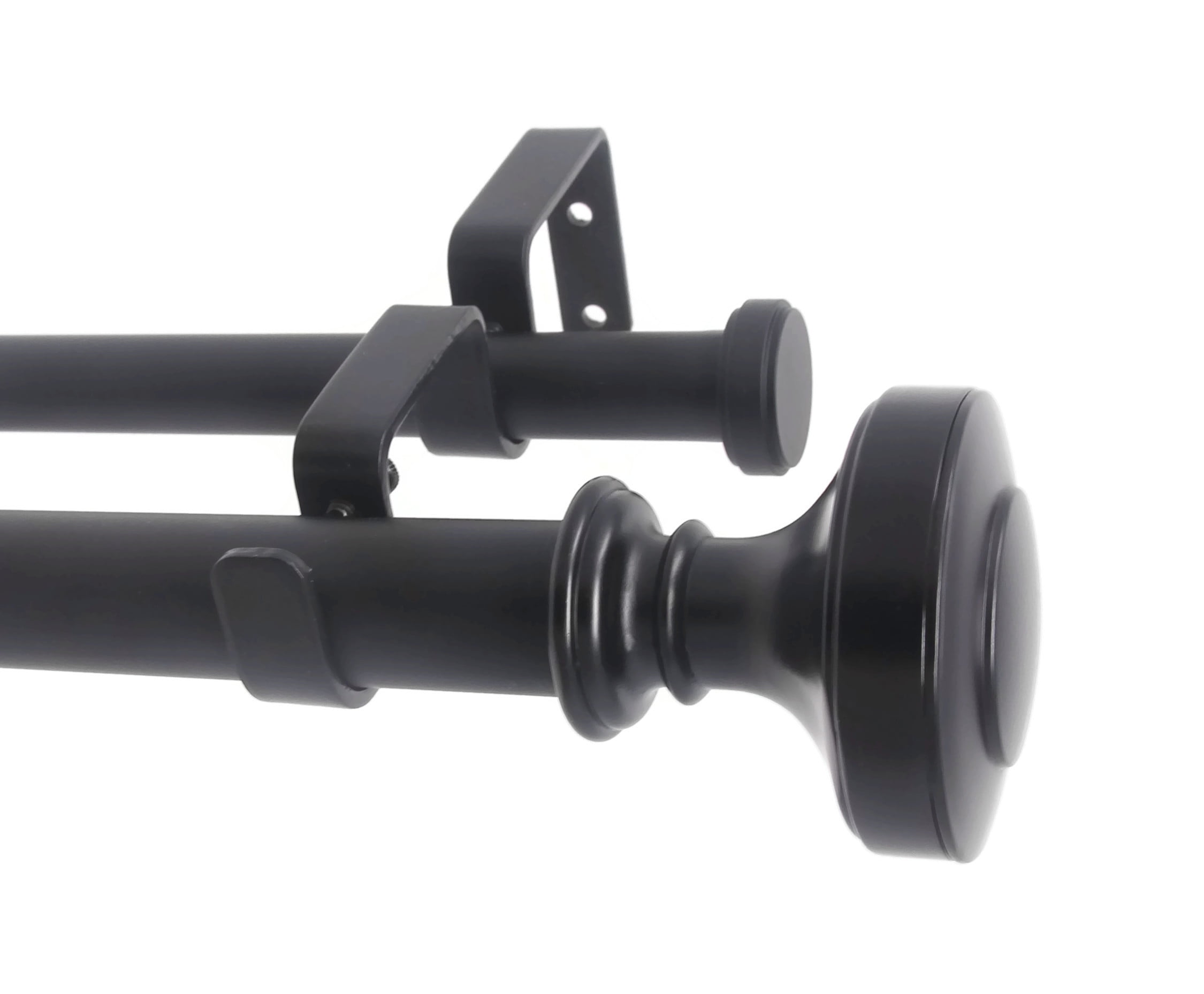 Urbanest Semplice Flat Button 1" 3/4" Double Drapery Curtain Window Rod ...