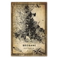 Brisbane Vintage Map Prints Canvas, Australia Map Art Canvas, Canvas ...