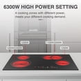 30 Inch 6800W Electric Cooktop, Built-in Ceramic Stove, Touch Screen ...