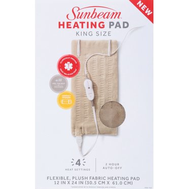 Sunbeam XpressHeat XL Microplush Heating Pad with Fast-Heat Technology ...
