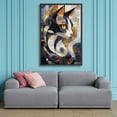 Affixzi Abstract Cat Portrait Wall Art, Modern Geometric Feline Design ...