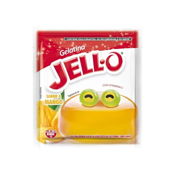 Pack de 4 Gelatina Jello Mango de 10pzas de 25g Jello Mango 25g ...