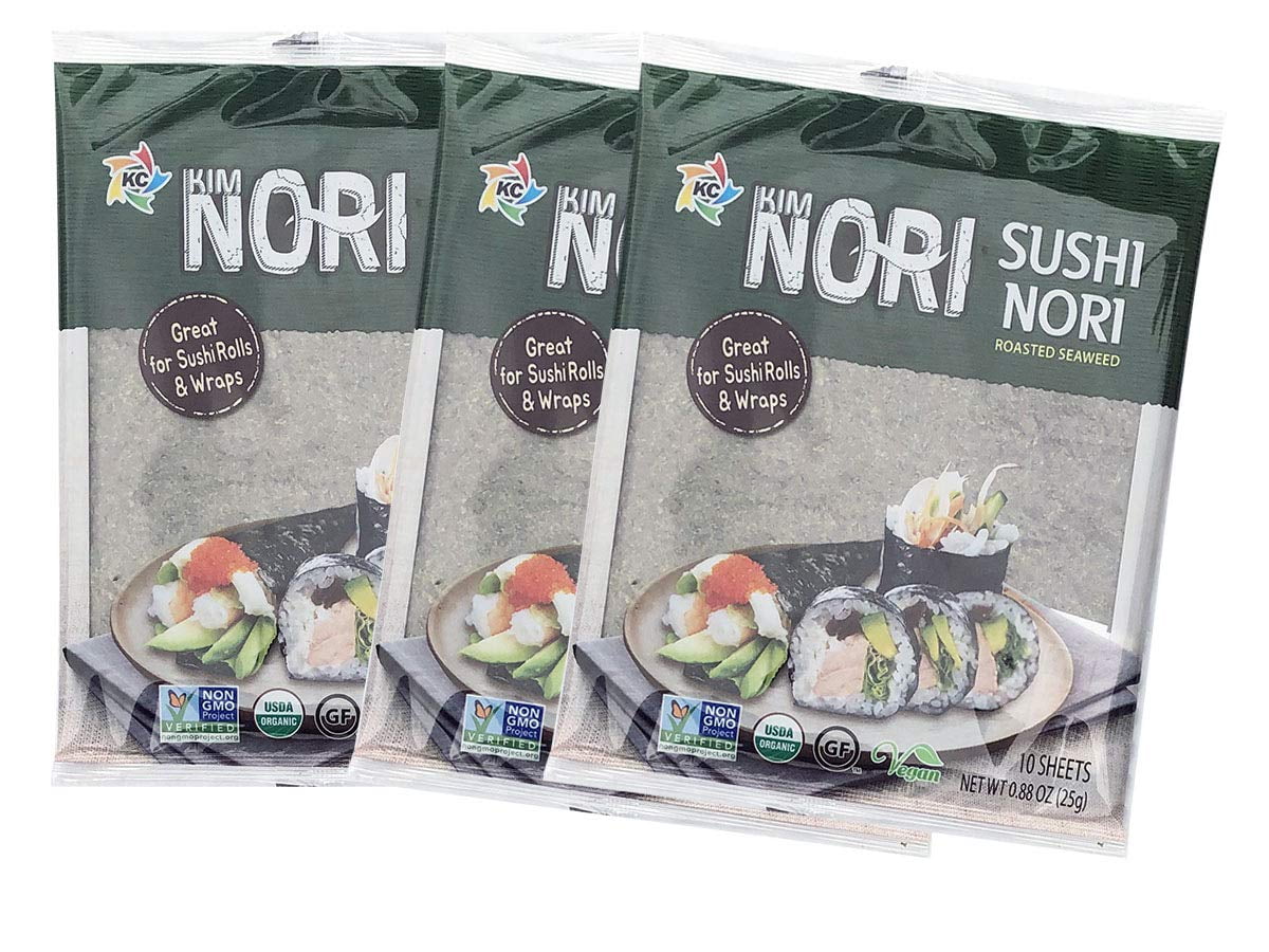 Sushi Nori Seaweed Sheets – 30 Full Size USDA Organic Yaki Roasted ...