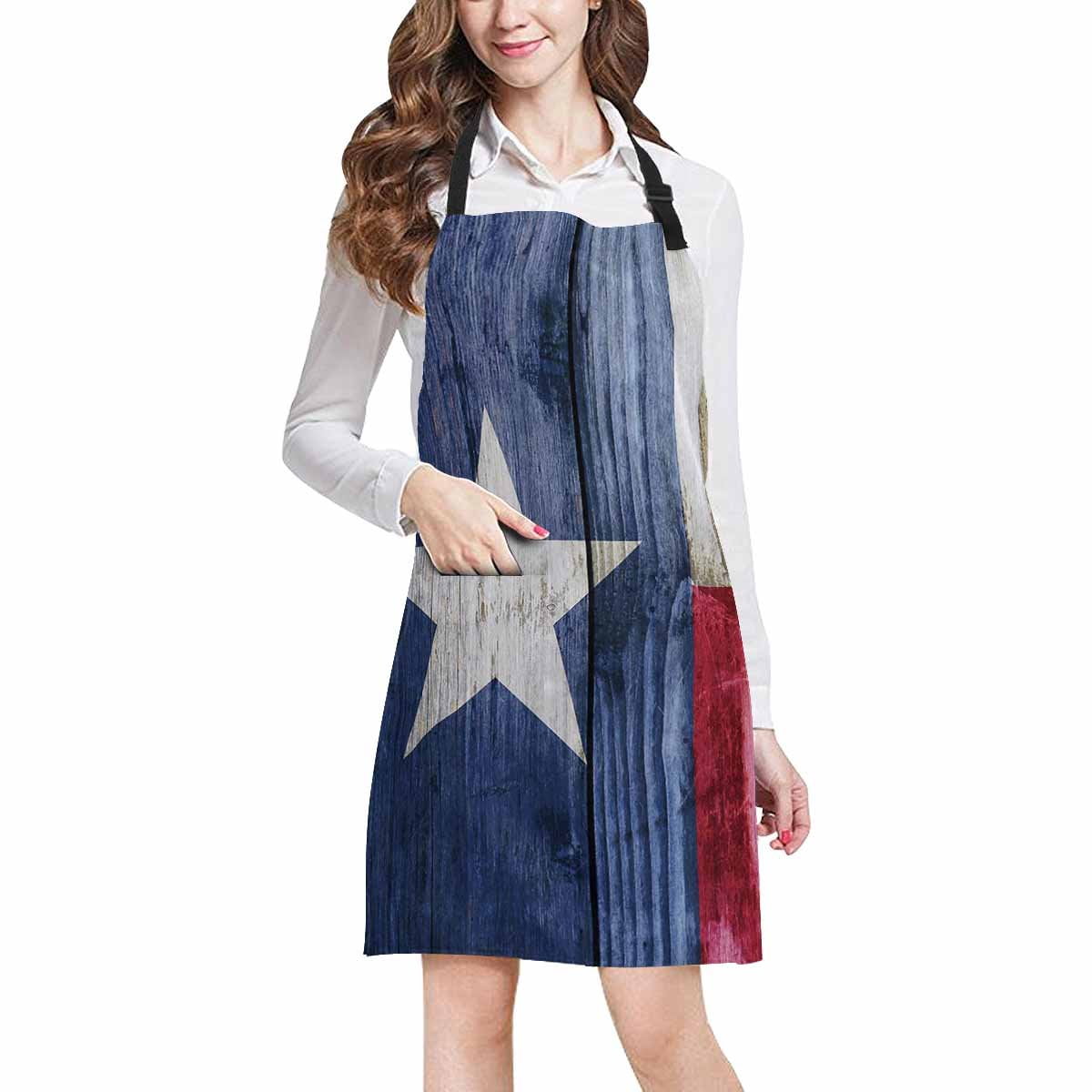 ASHLEIGH Wood Texas Flag American Flag Chef Aprons Professional Kitchen ...