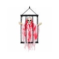Halloween Hanging Skeleton Ghost Cage Decoration Light Up Animated ...