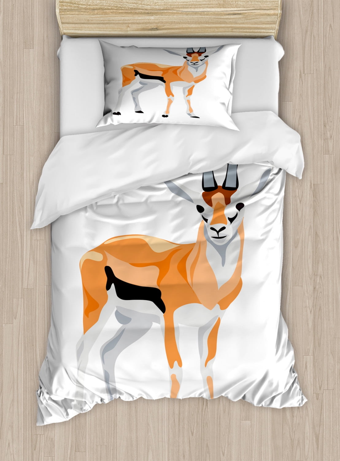 Antelope Duvet Cover Set Twin Size, Wild Animal Graphic Thomson's ...