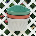 Mr. Garden 12 Inch Plastic Wall-Mounted Planter, Brick Red x1, Green x1 ...