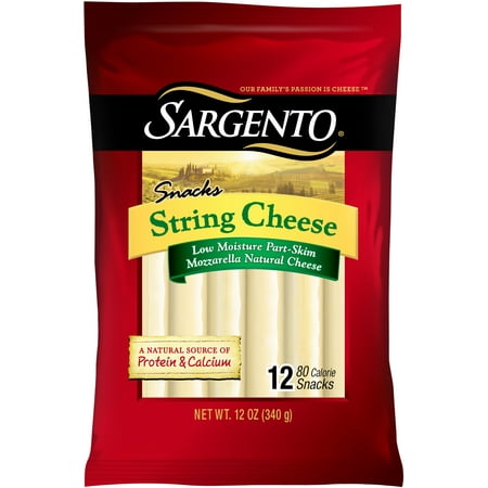 Sargento® Snacks Mozzarella String Cheese™ Sticks 12 ct Bag - Walmart.com