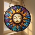 Celestial Sun Expression Window Suncatcher, Decorative Stained Glass ...