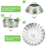 "Stainless Steel Steamer Basket, Expandable 5.9""-9"", for Veggie, Fish ...