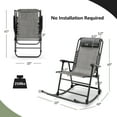 Gymax 2PCS Patio Folding Rocking Chair with Footrest, Outdoor Portable ...