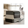 Large Enclosed Cat Litter Box, Top Sifting Grate & Slide-Out Drawer for ...