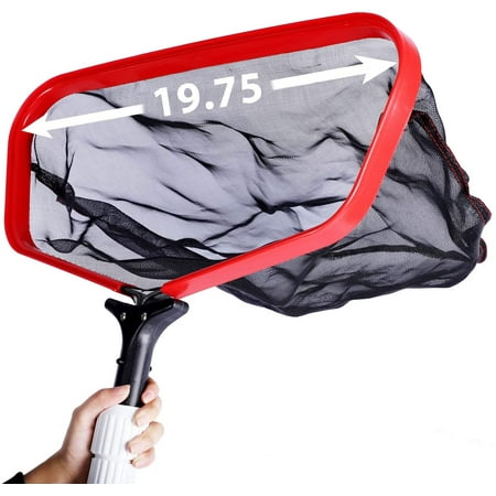 Pool Skimmer Net 19.7" Large Pool Leaf Rake with Durable Deep Bag ...