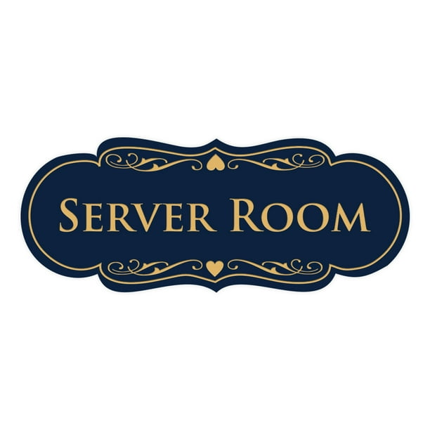 Signs ByLITA Designer Server Room Sign (Navy Blue/Gold) - Medium ...