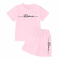 AWZXDE Girls Casual Alphabet Print Loose Fit Outfit Set For Kids ...