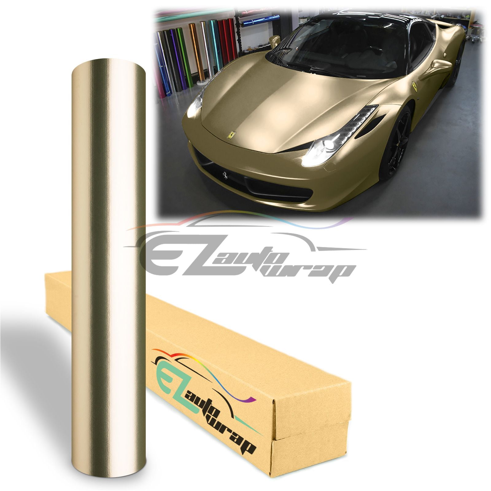 EZAUTOWRAP Anodized Chrome Champagne Gold Car Vinyl Wrap Sticker Decal ...