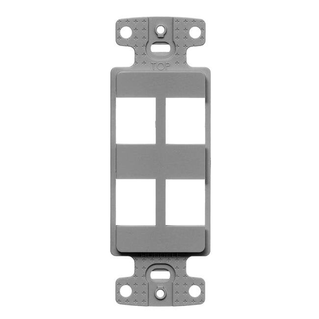 Hubbell 4 Port Decorator Keystone Frame Plate, Gray - Walmart.com