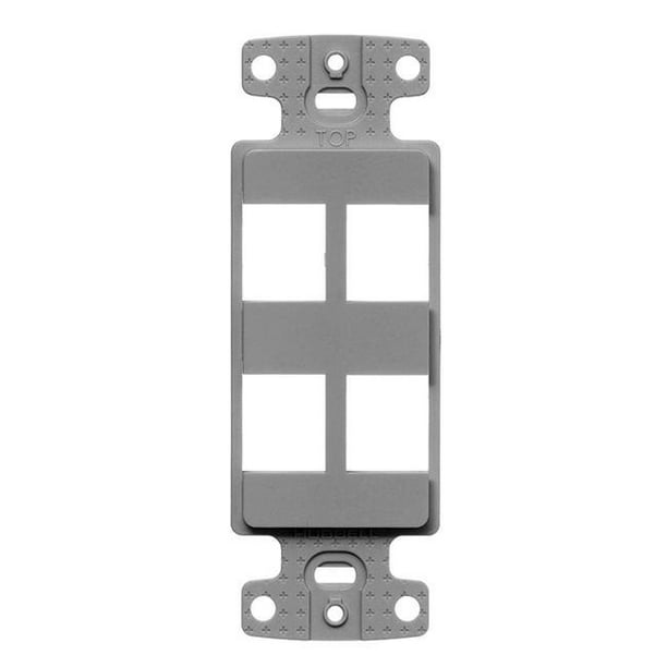 Hubbell 4 Port Decorator Keystone Frame Plate, Gray - Walmart.com