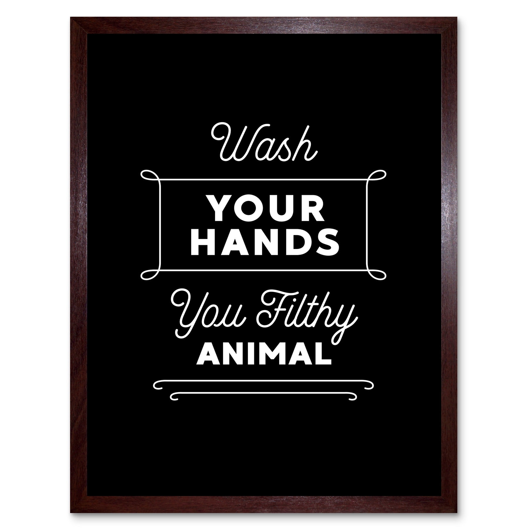 Funny Bathroom Wall Art Wash Your Hands You Filthy Animal Toilet Sign ...
