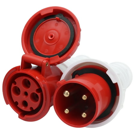Industrial Plug Sockets, 380V-415V 63A 3P+E Insulated 3 Phase 4 Pin Waterproof Socket ...