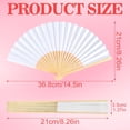 12Pcs White Handheld Paper Fans 8.3 Inch Hand Held Bamboo Fans Foldable ...