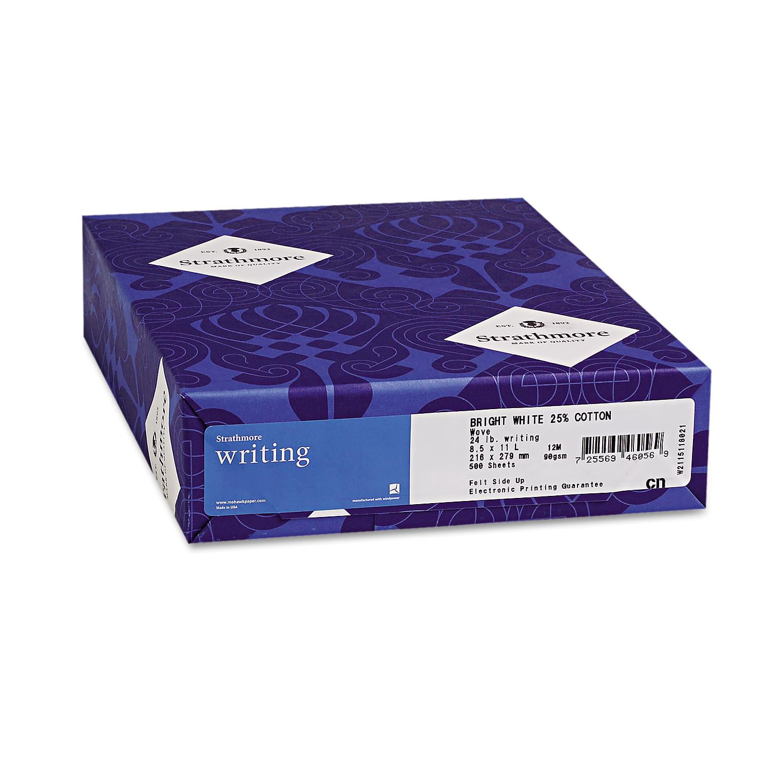 Strathmore Writing 25 Cotton Fine Paper 24lb Bright White Ream