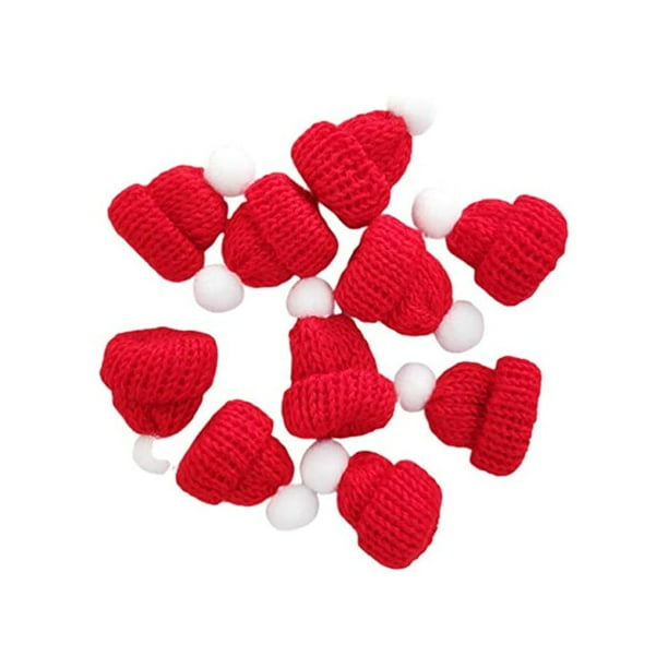 10 Piece Mini Knit Santa Hat Small Santa Hat Christmas Party Hat ...