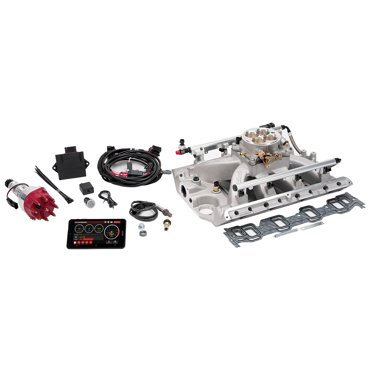 Edelbrock 8126 Chrome Steel Fuel Line Kit with 3/8 Barb Fitting ...