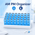 32-Day Pill Organizer, Twice Daily PP Medicine Storage Box, 10.87 x 6. ...