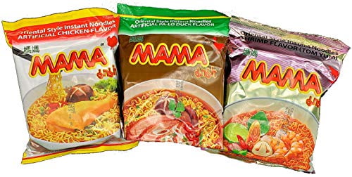 MAMA Ramen Instant Noodles Variety Pack, Chicken, Pa Lo Duck, Tom Yum ...