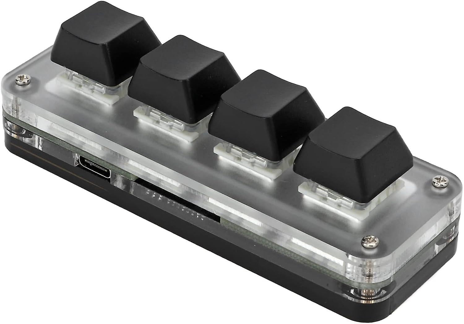 Mini teclado para juegos de 4 teclas, teclas de atajo personalizadas, teclado mecánico con RGB ...