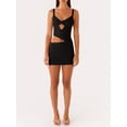 Black Cutout Mini Dress With Spaghetti Straps V-Neck Bodycon Short ...