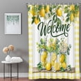 Bathroom Shower Curtain Welcome Words Farm Lemons Waterproof Shower ...
