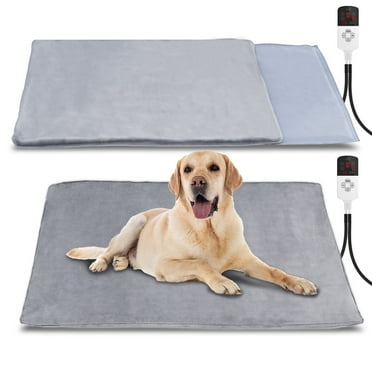 Hinzonek Pet Heating Pad for Cats Dogs, Electric Heat Indoor Warming Bed Mat, Waterproof Heated ...