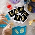 9Pcs Nickel Self-adhesive Picture Stickers Metal Decals Golden Mixed ...