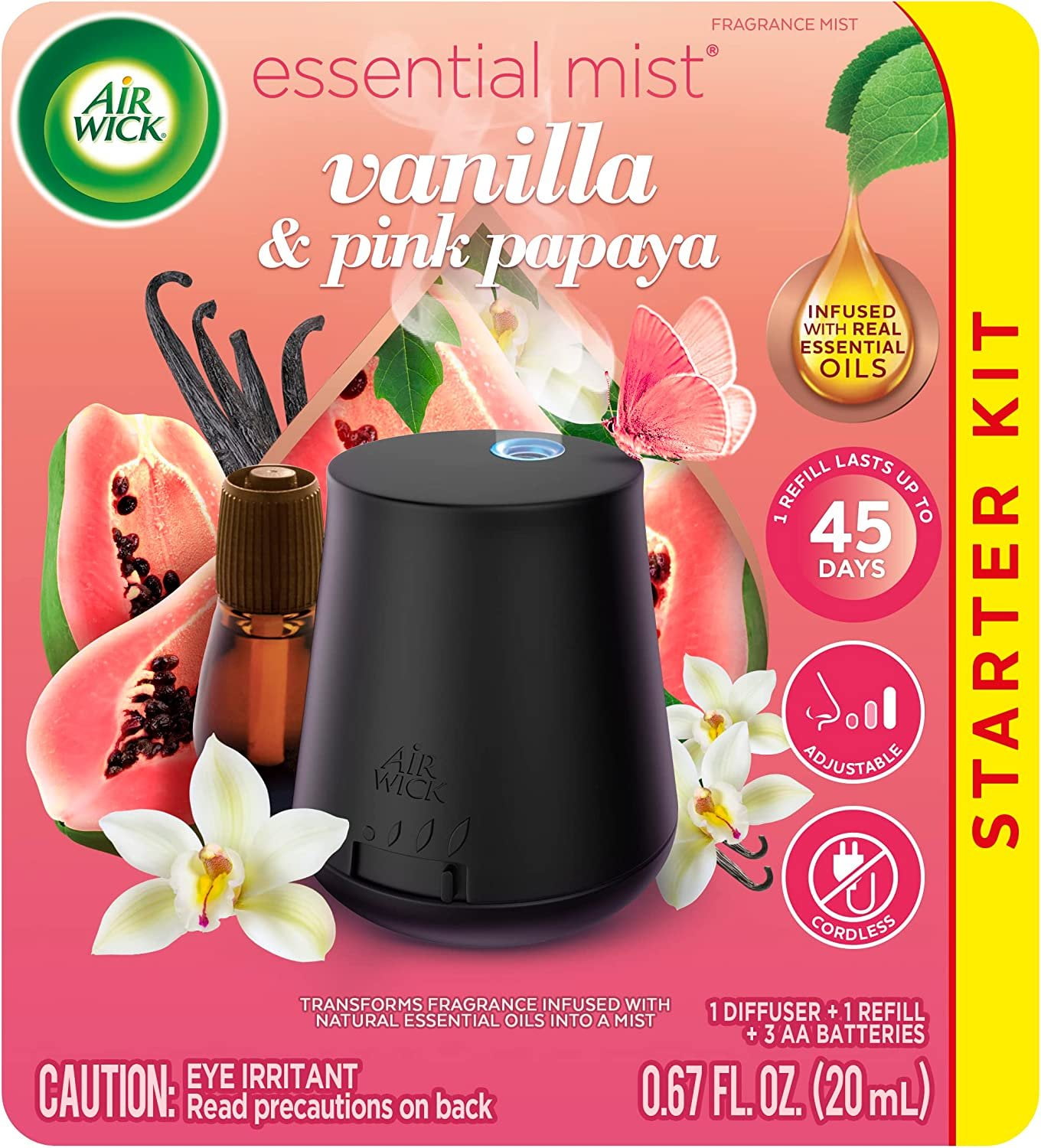 Air Wick Essential Mist Starter Kit Diffuser Refill Happiness Essential Oils Diffuser Air Freshener Aromatherapy Walmart